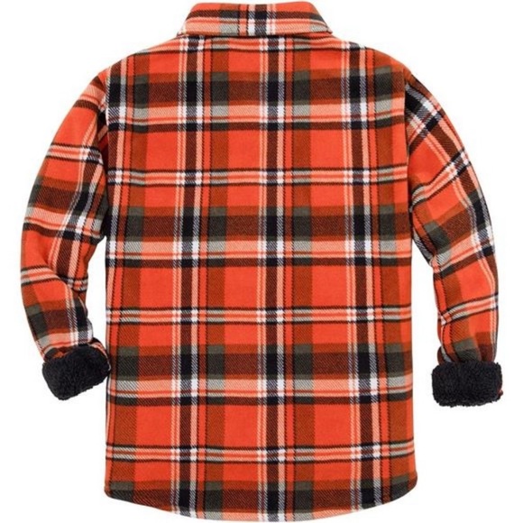 Jackets & Coats | Mens Sherpa Flannel Shirt Jacket Heavy Fleece Lined ...